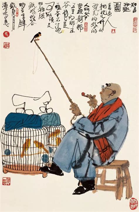一组珍贵的老北京民俗风情水墨画