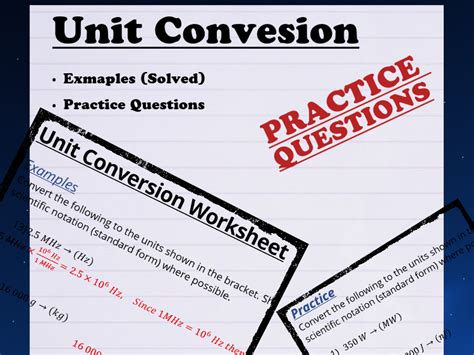 IB DP PHYSICS 2025 Unit Conversion Worksheet Teaching Resources