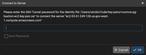 Amazon Ec2 Why Does PgAdmin Ask For A Password For An Identity File