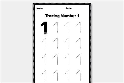 Tracing Number Worksheet Graphic By TukTuk Design Creative Fabrica