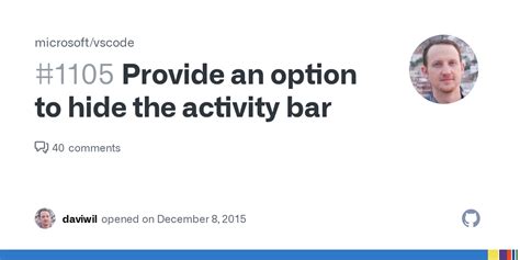 Provide An Option To Hide The Activity Bar Issue 1105 Microsoft