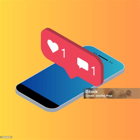 응용 프로그램 인스 타 그램에 대한 추종자 등자극 전화 알림 기호 소셜 미디어에 대한 앱 버튼 벡터 일러스트 아이콘 Brand Name Smart Phone에 대한 스톡