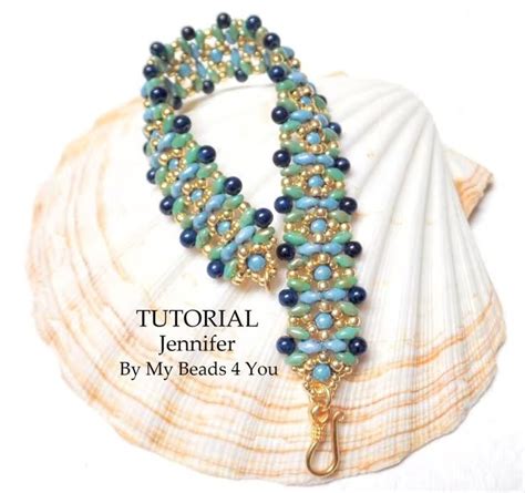 Beading Patterns And Tutorials DIY Beadweaving Pattern Bracelet Seed Bead Pattern Super Duo