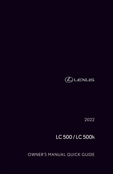 2022 Lexus Lc 500h Owners Manual Diy And Guides