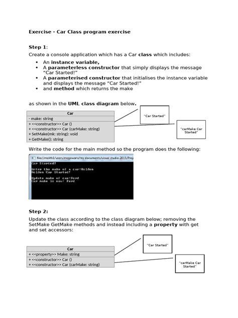Class Exercise Car Pdf