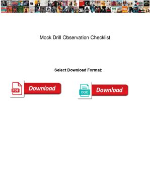 Fillable Online Mock Drill Observation Checklist Mock Drill Observation Checklist Pink Fax