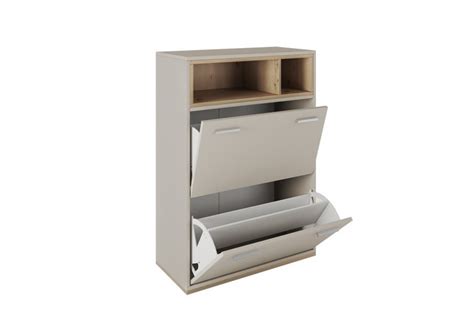 Шкаф за обувки с две врати СИТИ 4073 сатен дъб артизан • Шкафове за обувки • Мебели Монема