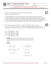 Midterm Solution BME ELEC 335 Biosensors And Instrumentation Fall 2015 Midterm Put Away All
