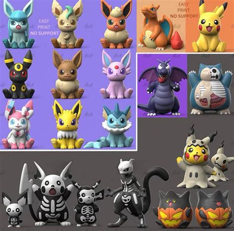 Bundle Of Pokemon 3d Printing Stl Files 21 Pokemon Files Etsy