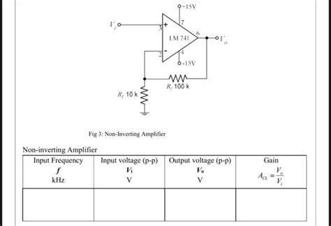 Solved Fig 3 Non Inverting Amplifier Non Inverting