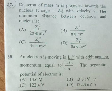 An Electron Is Moving In Li 2 With Orbit Angular Momentum Equal To π1 5