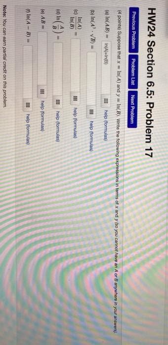 Solved Hw24 Section 65 Problem 17 Next Problem Previous