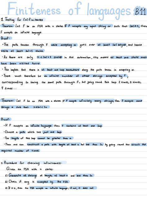 lecture notes 2 part 7 1311 1 testing for cin finiteness theorem let f be an fsa with n