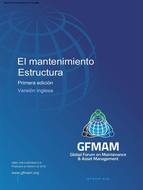 Gfmam The Maintenance Framework First Edition English Version Pdf Ingeniería De