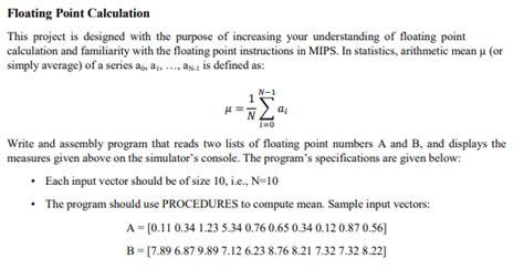 Solved Floating Point Calculation This Project Is Designed Chegg Com