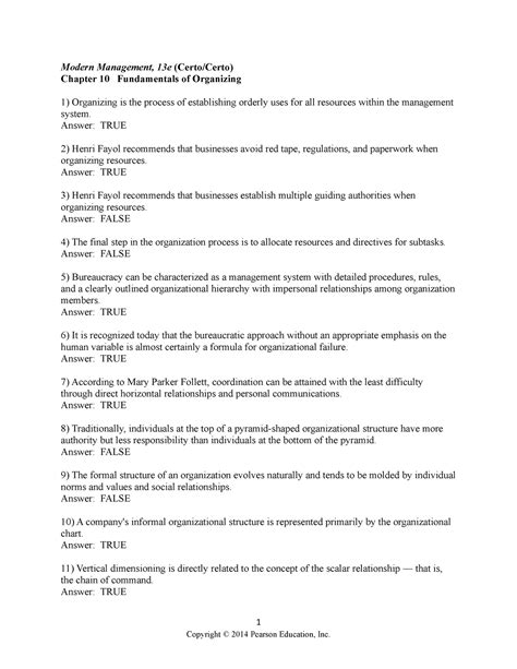 Fdocuments Midterm Exam Chapters 1 To 10 Modern Management 13e Certo Certo Chapter 10