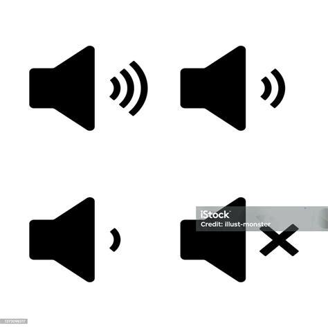 볼륨 레벨 사운드 아이콘 및 음소거 아이콘 세트입니다 벡터 Eps10 0명에 대한 스톡 벡터 아트 및 기타 이미지 0명 개념 개인용 스테레오 Istock