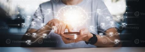 Programmer People Hand Touching Ai Artificial Intelligence Software