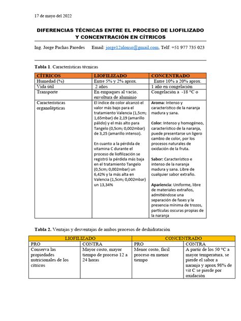 Diferencias Técnicas Entre El Proceso De Liofilizado Y Concentración En