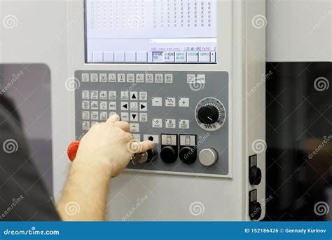 Setting Up Parameters Of CNC Machining Center Stock Photo Image Of Equipment Close 152186426