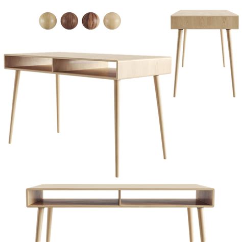 3d Modern Oak Desk With Open Cubbies Turbosquid 2184969