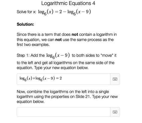 Logarithmic Equations Examples
