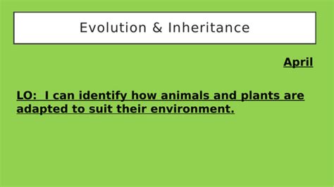 Evolution And Inheritance Teaching Resources