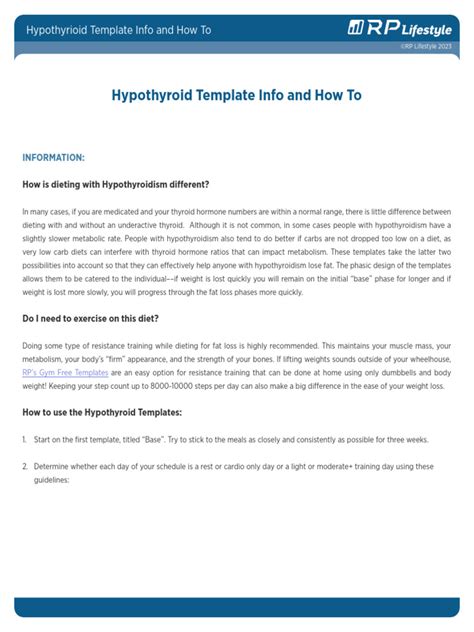 Rp Hypo Template 157 Pdf Dieting Hypothyroidism