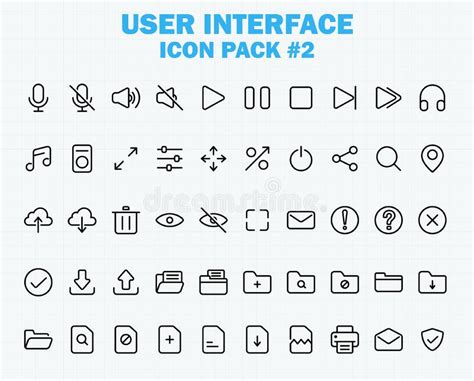 User Interface Outline Icons Vector Set Stock Vector Illustration Of