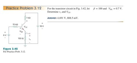Solved Practice Problem For The Transistor Circuit In Chegg