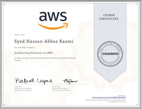 Syed Hassan Abbas Kazmi On Linkedin Aws Cloudsolutions Certification Architectingonaws