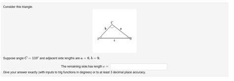 Solved Consider This Triangle B A B C Suppose Angle C Chegg