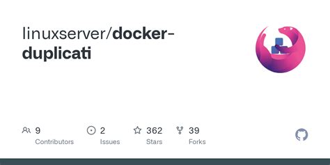 GitHub Linuxserver Docker Duplicati