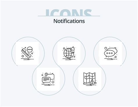 Notifications Line Icon Pack 5 Icon Design Notification Alarm Unread Notify Bell 19280750