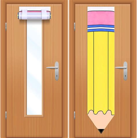 Smoothnovelty 2 Pcs School Pencil Classroom Door Window
