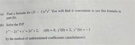 Solved A Find A Formula For DI Xnex You Will Find It Chegg Com