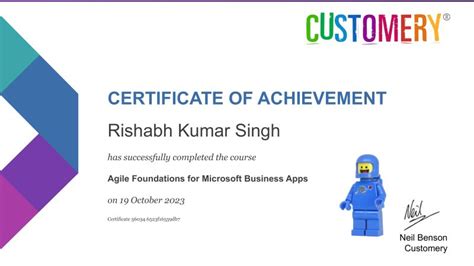 Customery On Linkedin Agile Foundations For Microsoft Business Apps Completion Certificate