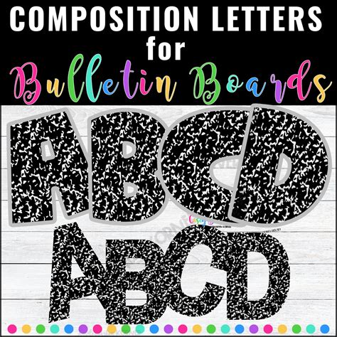 Composition Notebook Themed Bulletin Board Letters Printable Composition Notebook Themed Bulletin Board Letters Printable