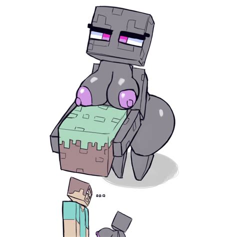 Rule 34 Big Breasts Breasts Enderman Enderwoman Eyelashes Ichduhernz Looking Up Minecraft