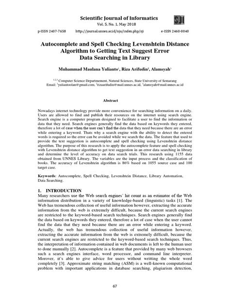 Autocomplete And Spell Checking Levenshtein Distan Pdf Computer