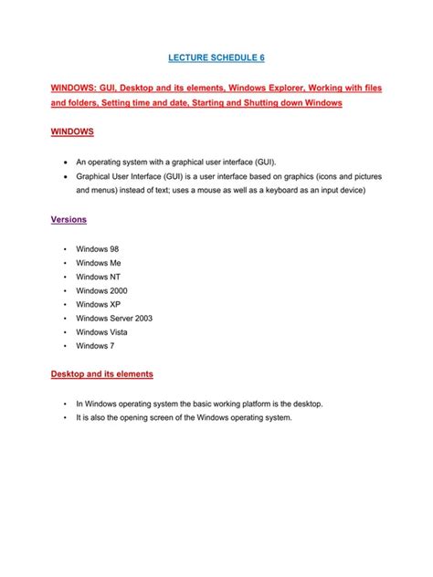 Lec06 Windows Gui Desktop And Its Elements Windows Explorer Working Withpdf A4agriculture