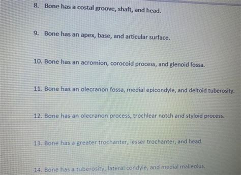 Solved 2 Bone Has A Manubrium Body And A Xiphoid Process