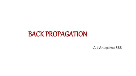 back propagation algorithm back propagation algorithm back propagation