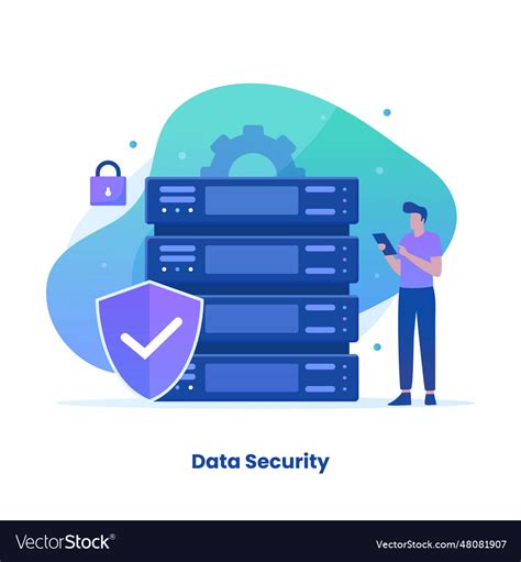 Flat Design Of Data Protection Concept Royalty Free Vector