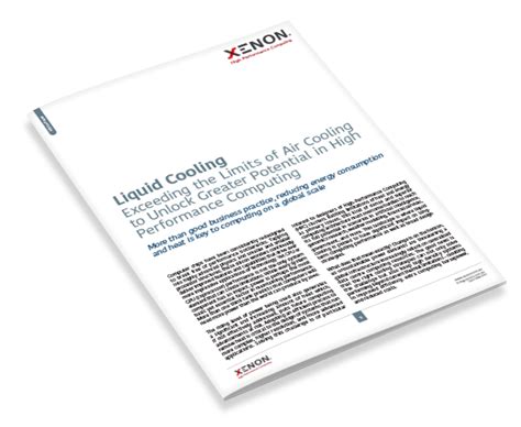 Liquid Cooling Exceeding The Limits Of Air Cooling To Unlock Greater Potential In HPC XENON