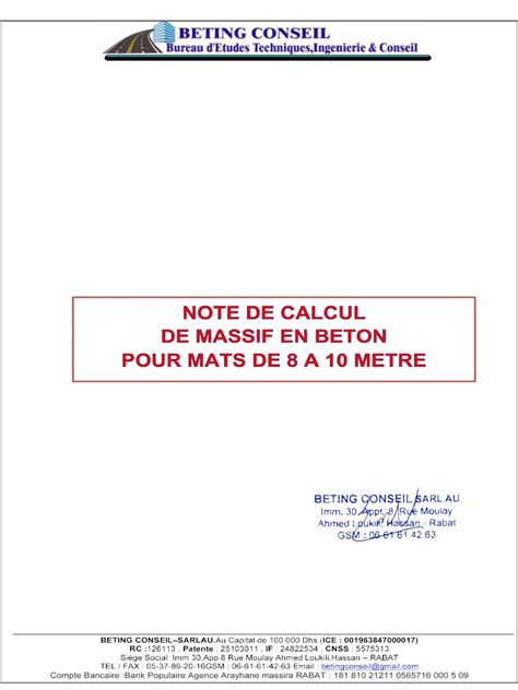 Note De Calcul Massif Def Pdf