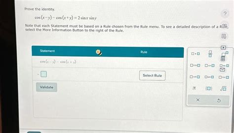Solved Prove The Identity Cos X Y Cos X Y 2 Sinx Siny