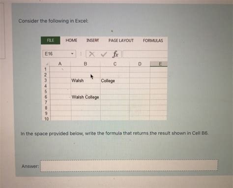 Solved Consider The Following In Excel File Home Insert