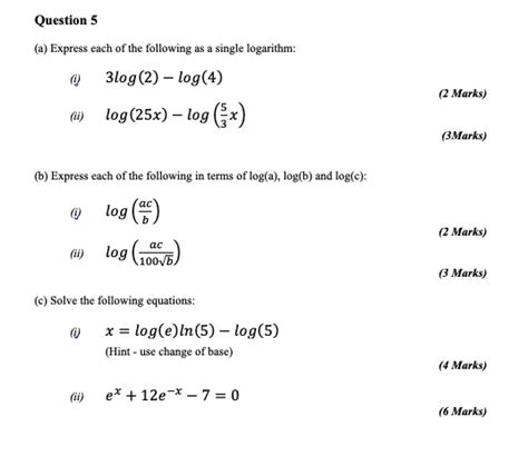 SOLVED Question A Express Each Of The Following Single Logarithm Log Log Log X