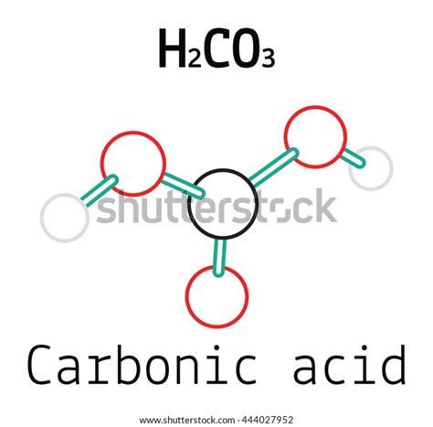 H2co3 Carbonic Acid Molecule Stock Vector Royalty Free 444027952